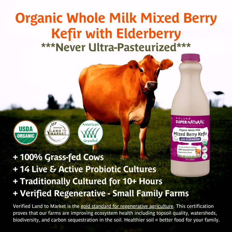 Organic Whole Milk Plain Kefir | Kalona SuperNatural